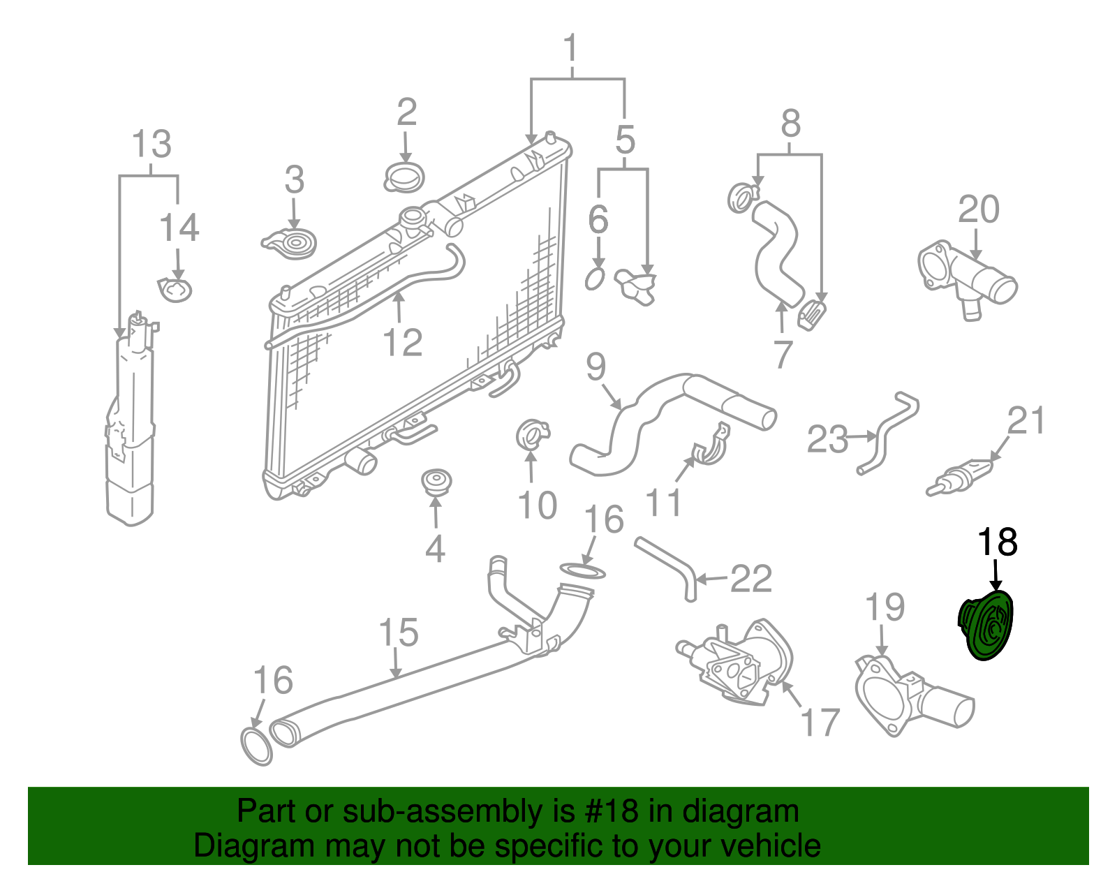 MD315301 - Engine Coolant Thermostat 1993-2010 Mitsubishi | Mitsubishi ...