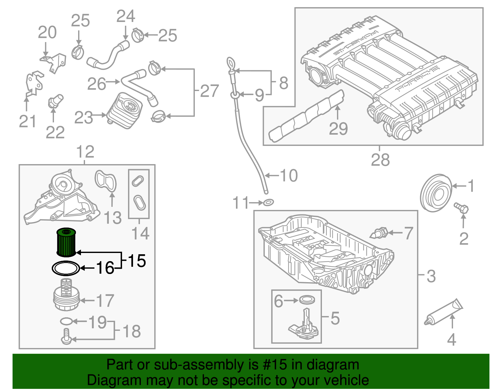 2012-2018 Porsche Cayenne Oil Filter 958-107-222-10 | OEM Parts Online