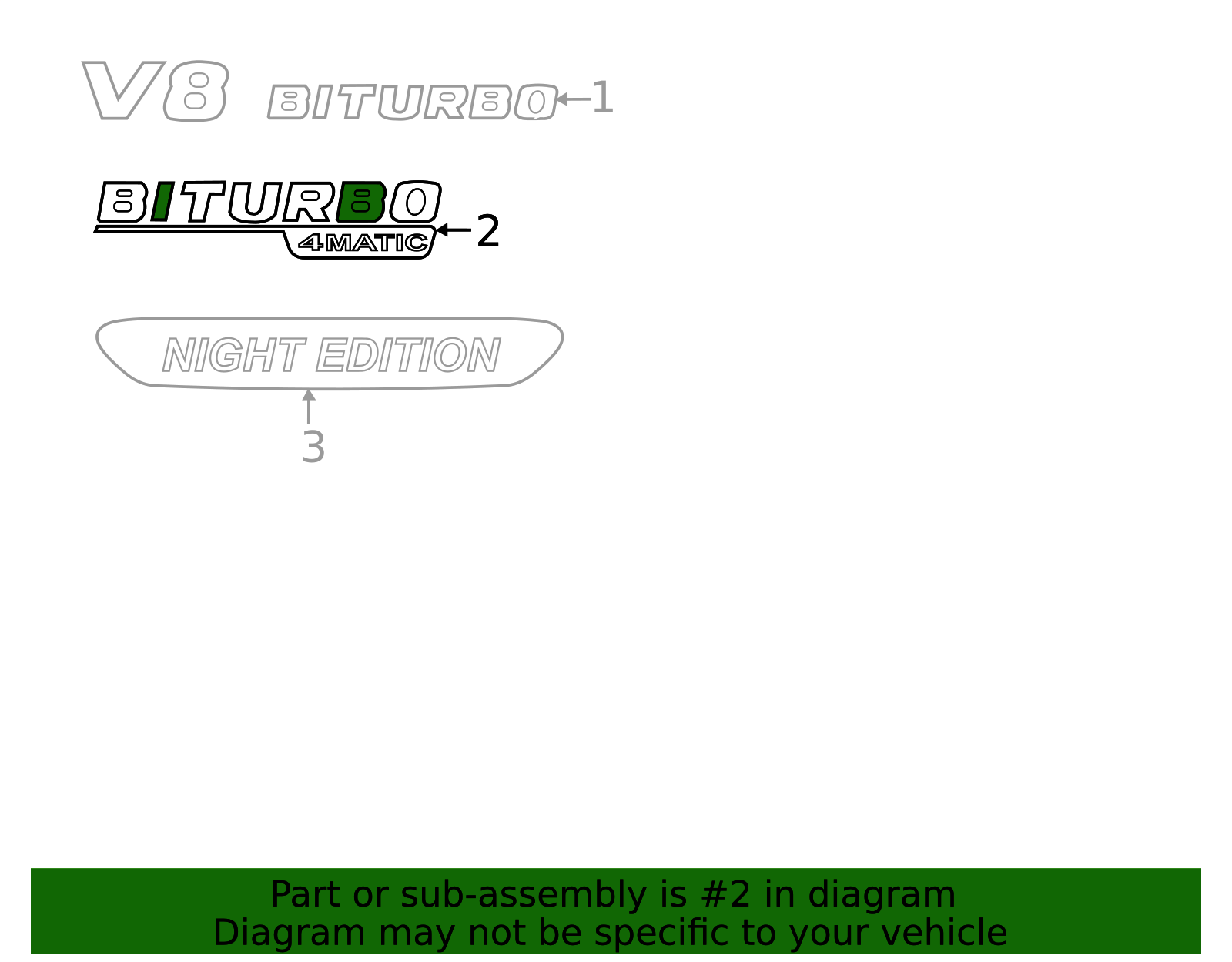 206-817-48-00 - Fender Emblem 2023-2025 Mercedes-Benz C 43 AMG ...