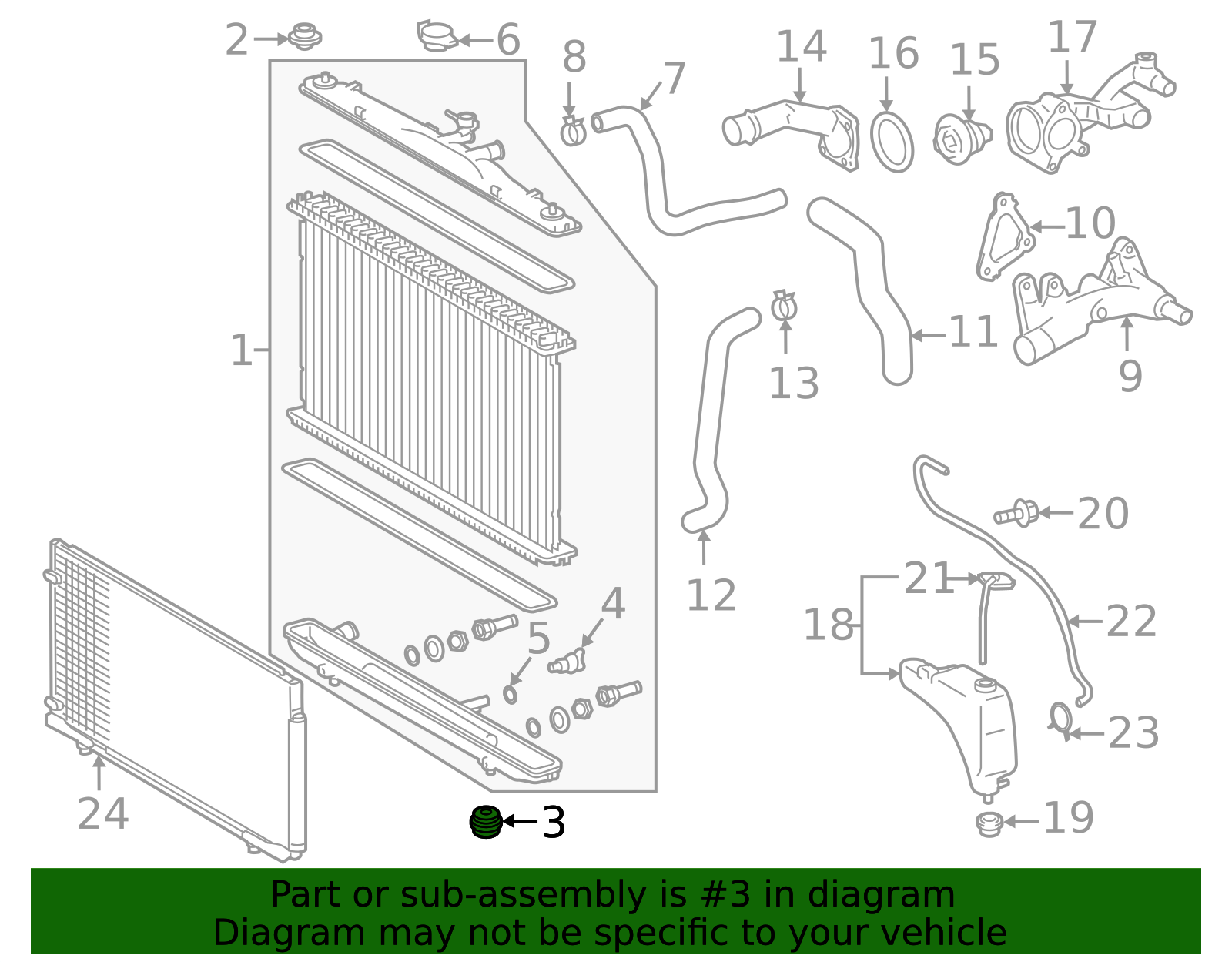 2004-2020 Toyota Radiator Insulator (Lower) 16535-0A090 | Toyota Parts ...