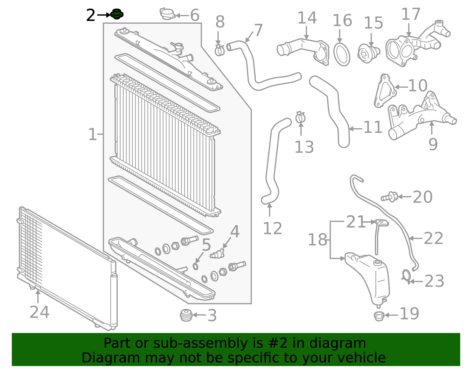 2005-2020 Toyota Radiator Insulator 16523-AD010 | Toyota Parts Center