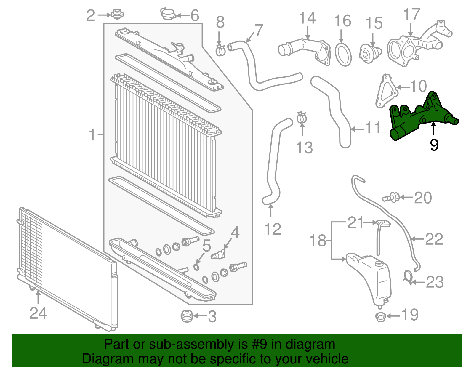 16331-31140 - Water Outlet - 2005-2018 Toyota | Lithia Toyota Parts