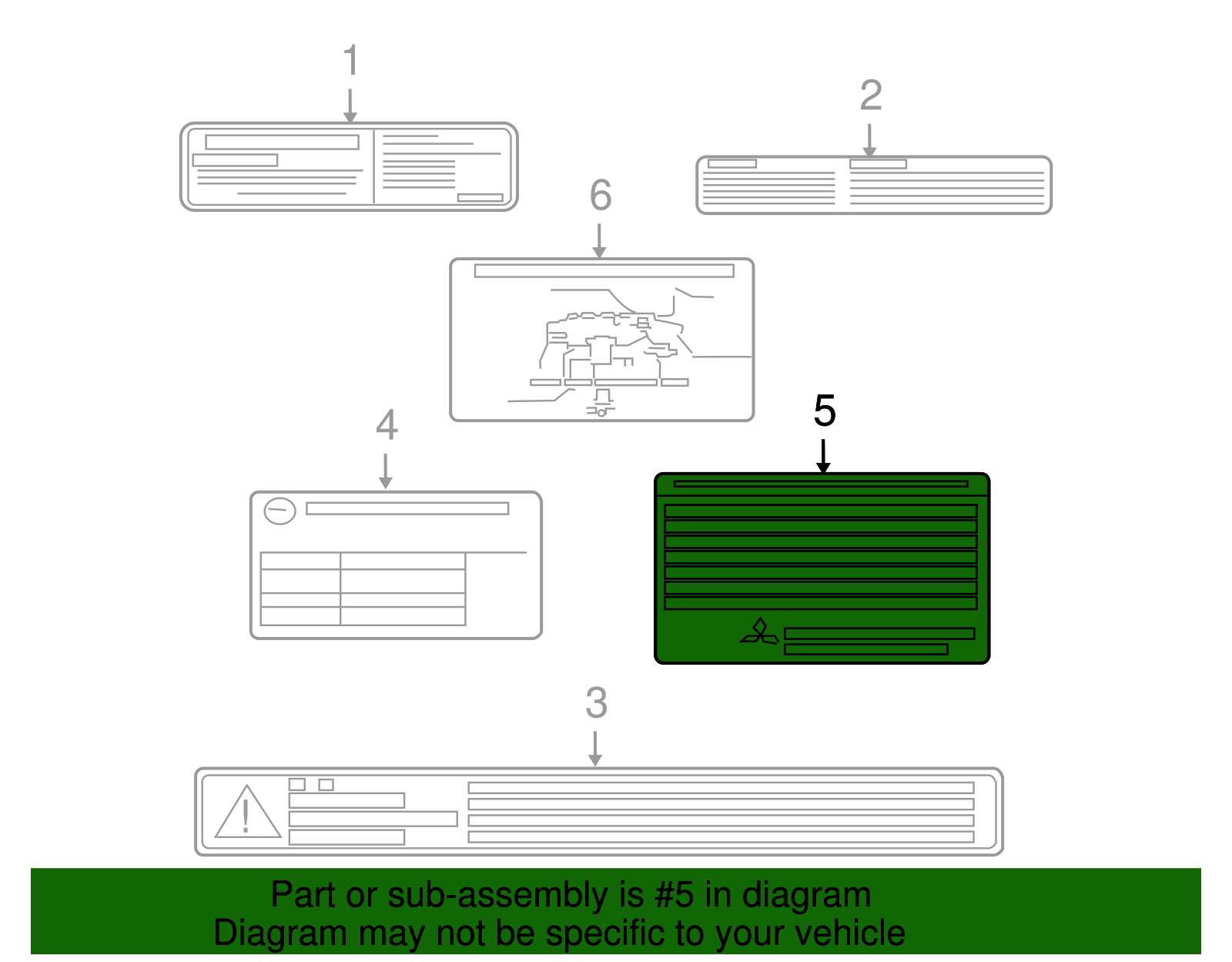 2012 Mitsubishi Eclipse Emission Label 7430B277 | Mitsubishi Parts ...