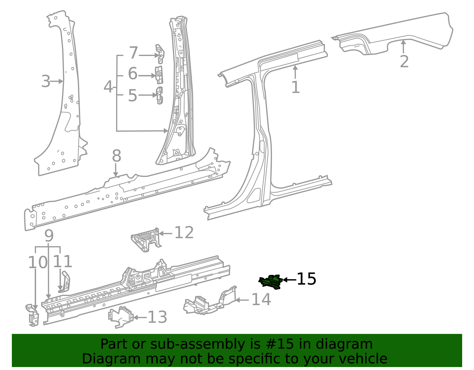 57316-08020 - 2021-2024 Toyota Sienna - Rocker Panel Reinforcement ...