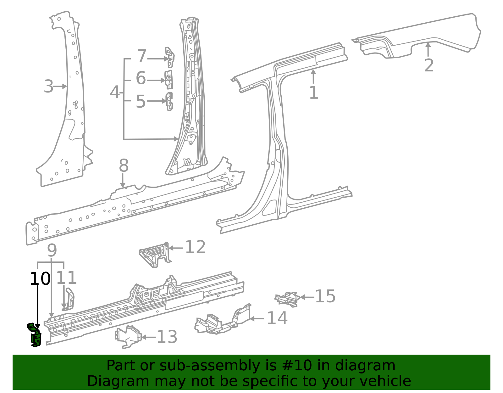 2021-2025 Toyota Sienna Rocker Reinforced Support 57426-08030 | MotorMotor