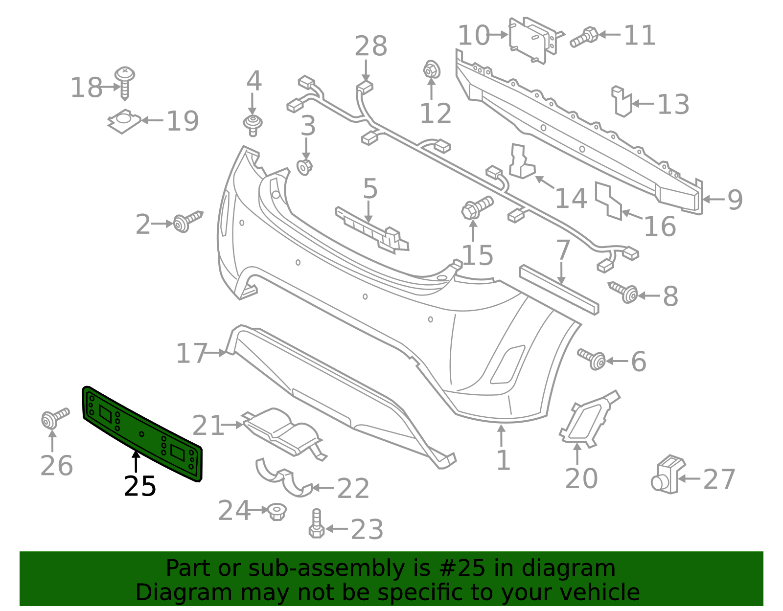 2012-2017 Hyundai Veloster License Plate Frame 86697-2V004 | MotorMotor