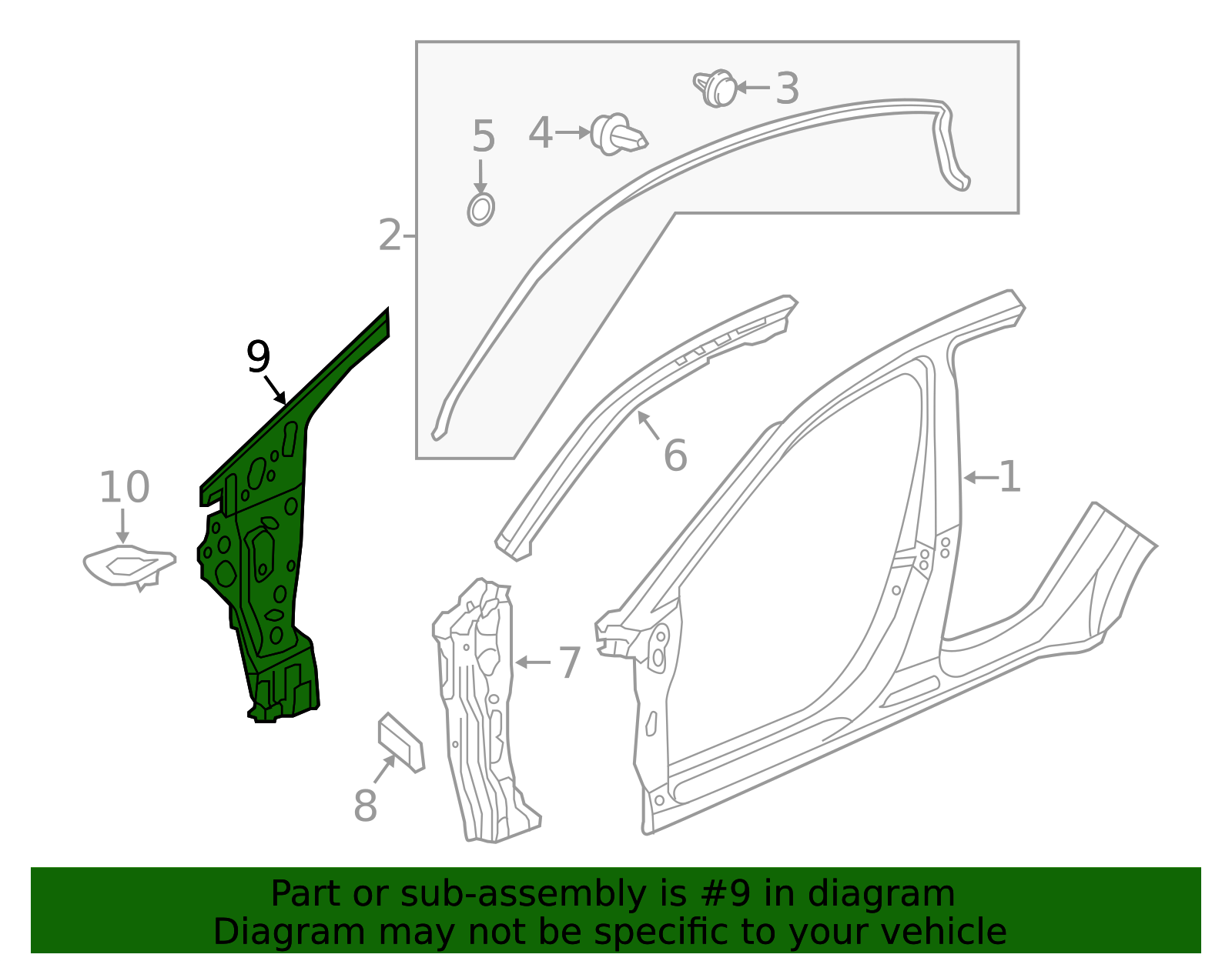 Honda Body A-Pillar Panel - Structural Side Support - Part #64115-T7W ...