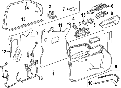 Interior Trim - Front Door for 2025 Chevrolet Tahoe | GMPartsDirect.com