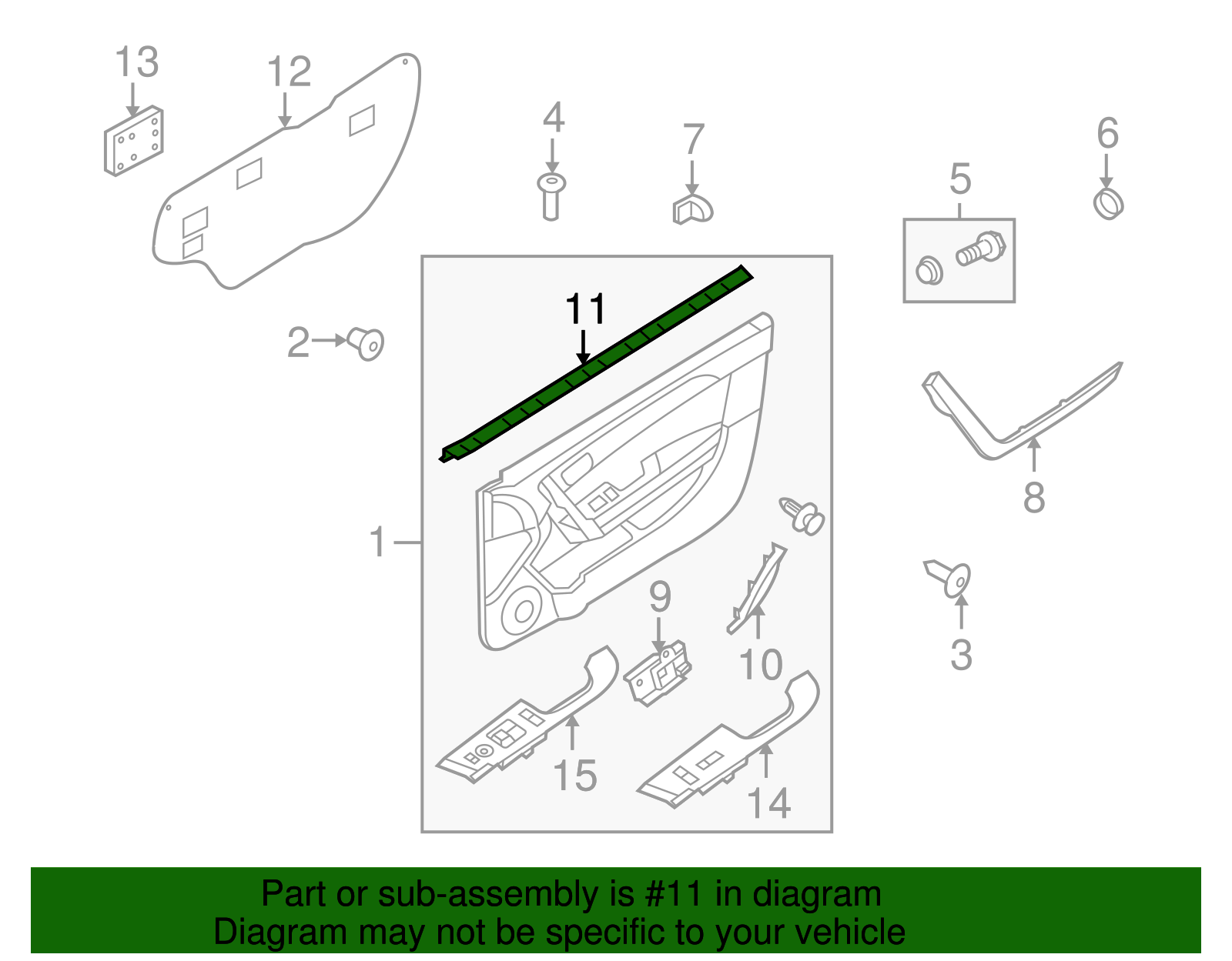82241-1M200 - Belt Weather-Strip 2010-2013 Kia Forte Koup | Kia.Parts Store