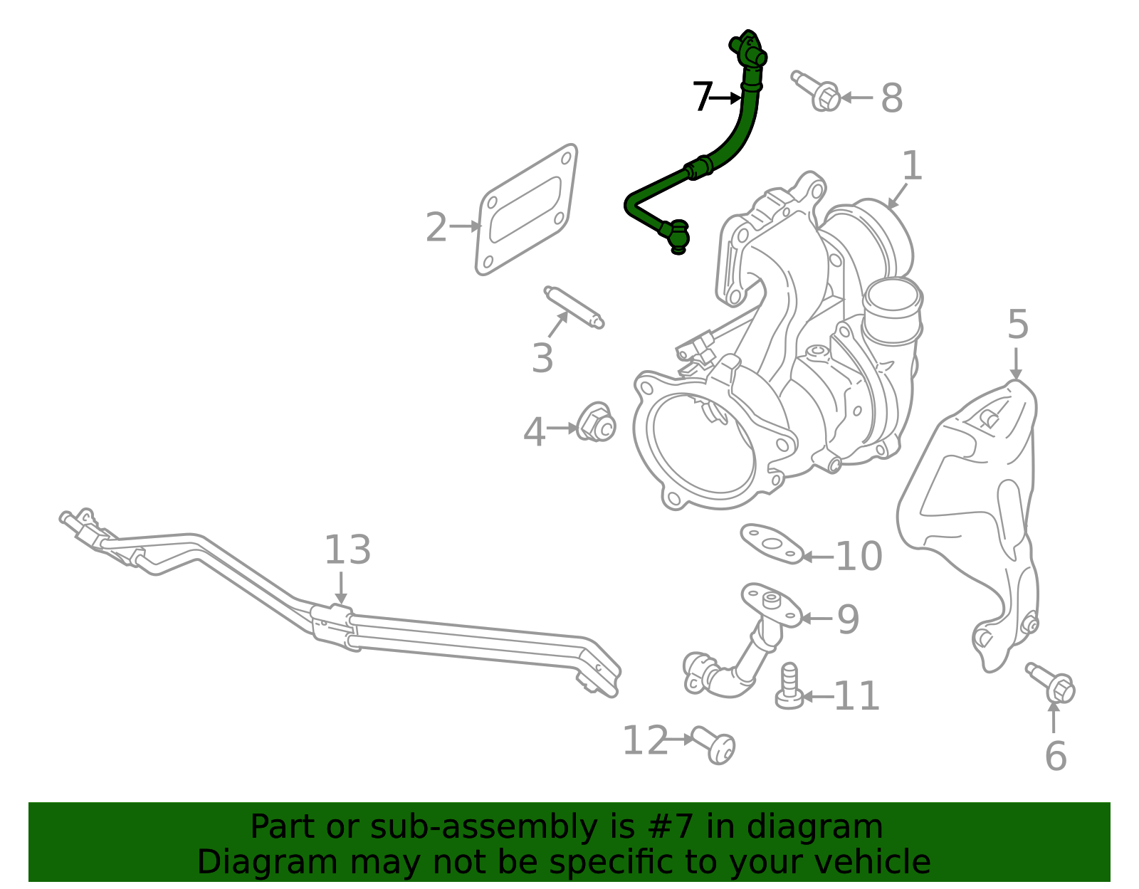 Genuine OEM Ford Part - Turbocharger Oil Line DS7Z-6K679-C | Genuine ...