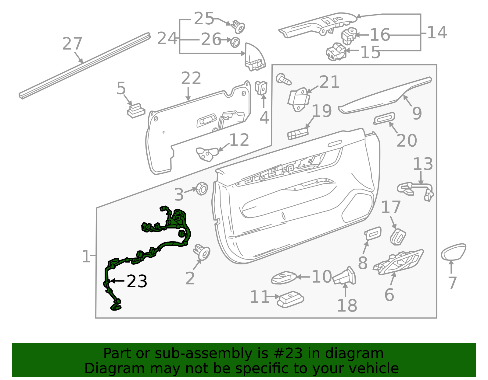 2018-2019 Cadillac ATS Front Driver Side Door Wiring Harness 84281834 ...