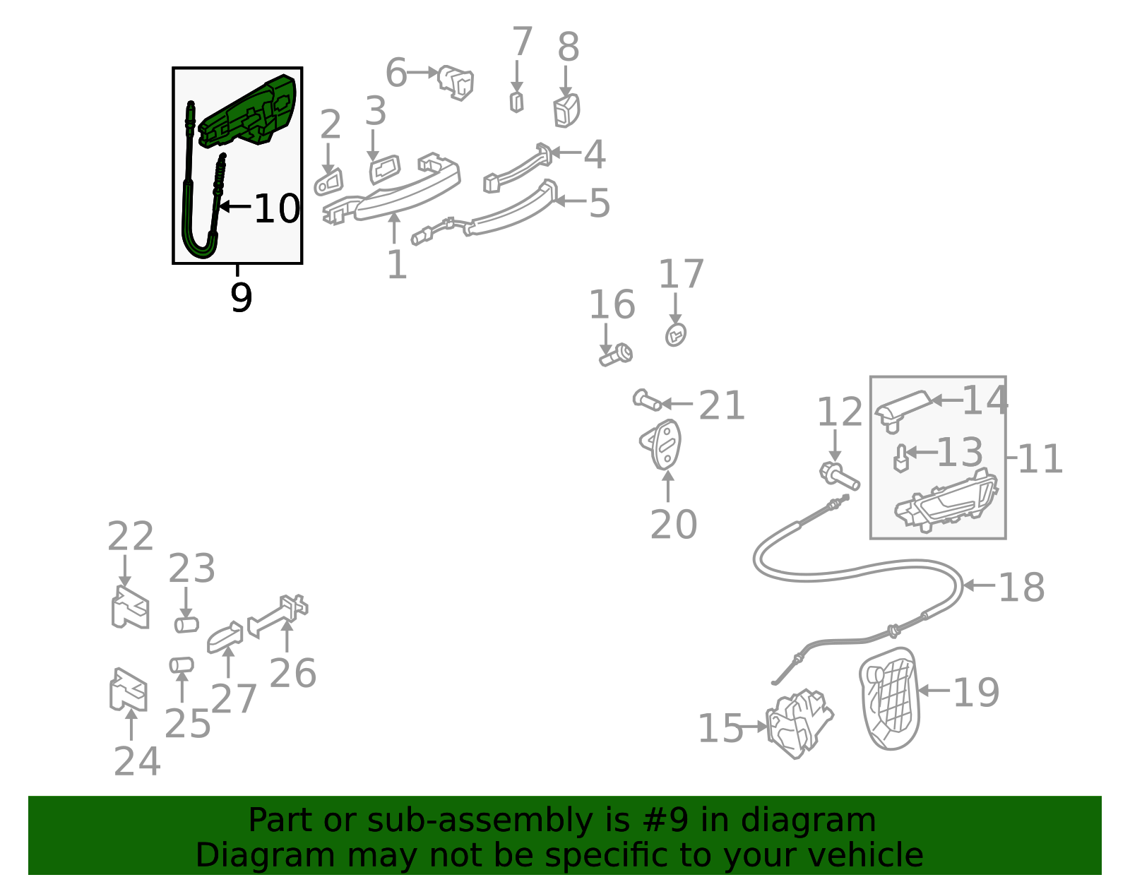 8T0-837-885-B - Exterior Door Handle Reinforcement 2009-2017 Audi ...