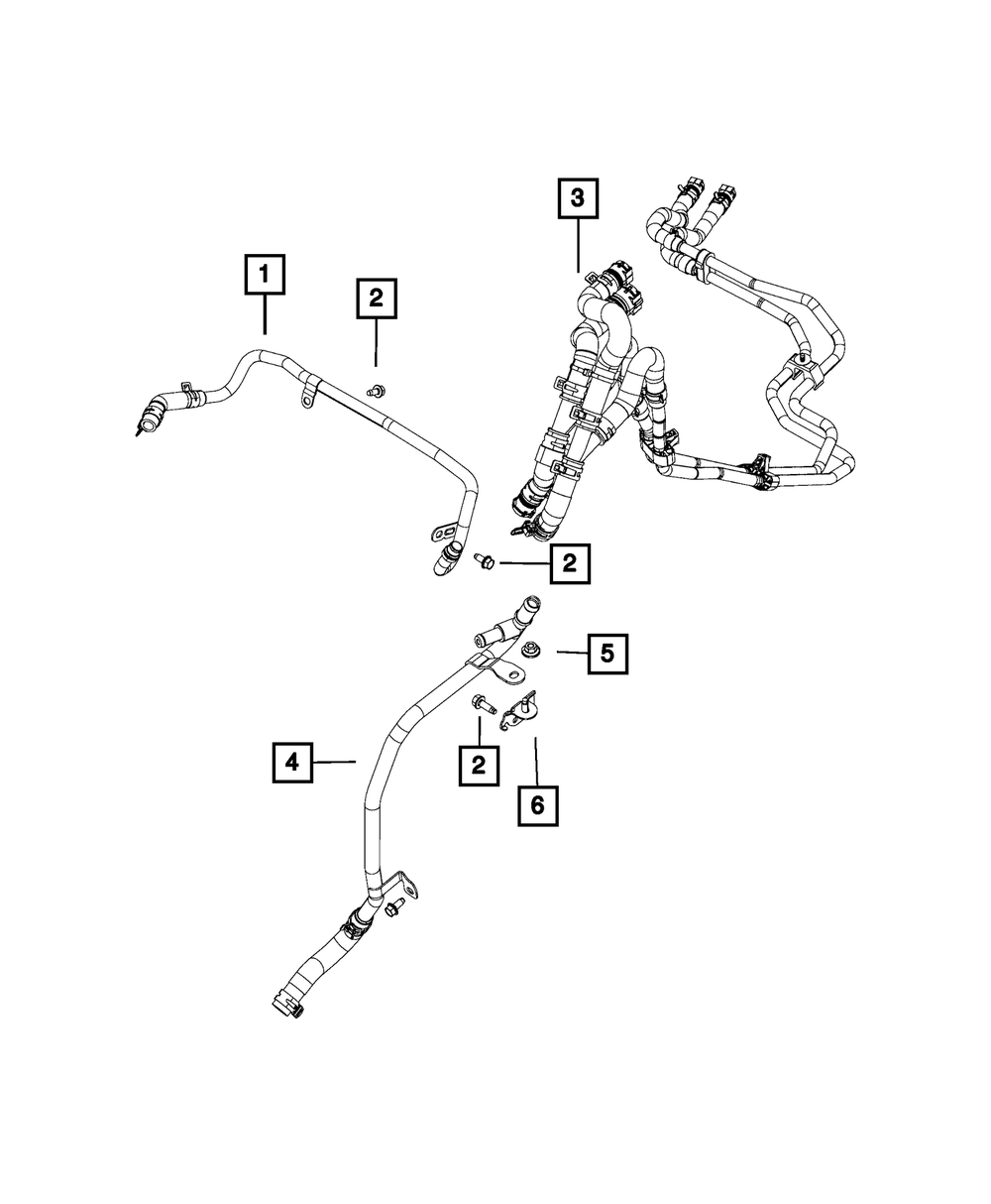 2017-2020 Chrysler Heater Supply And Return Hose And Tube 68217334AC ...
