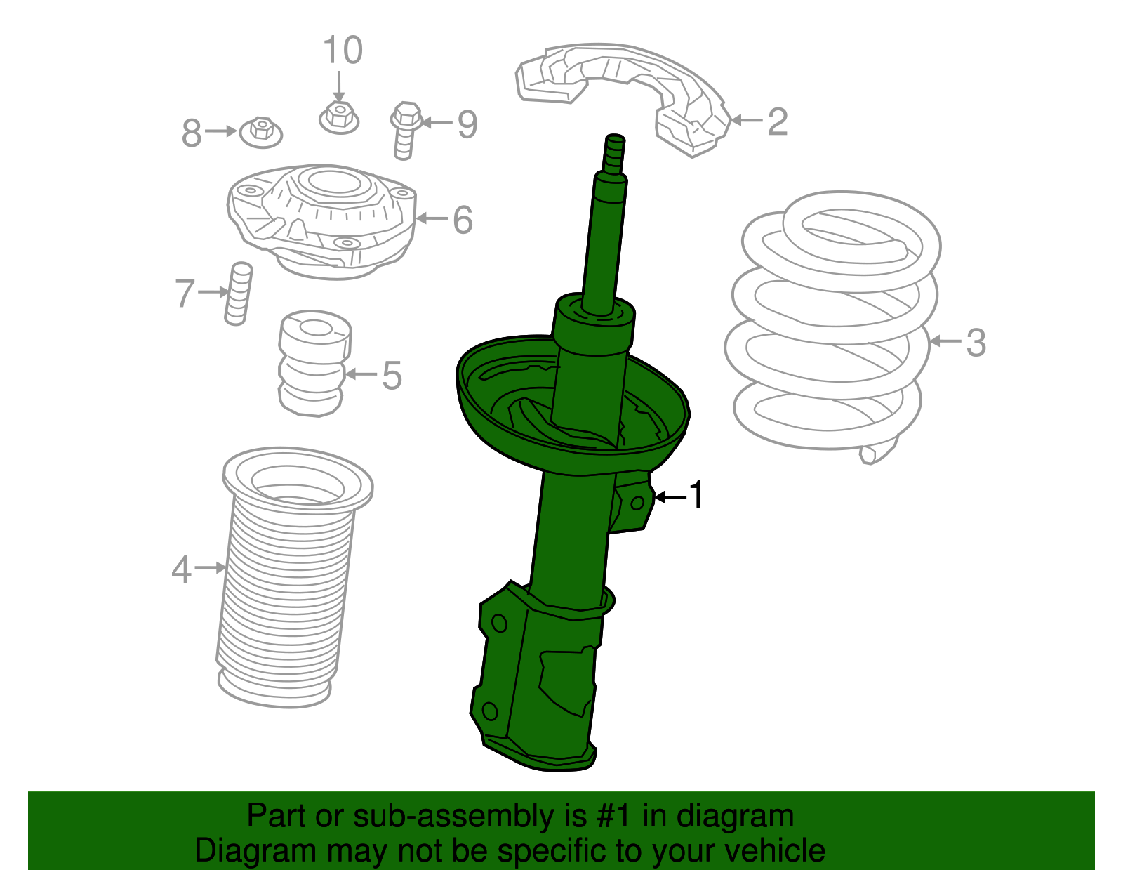 GM Parts | (23343375) - Front Passenger Side Suspension Strut | GM ...