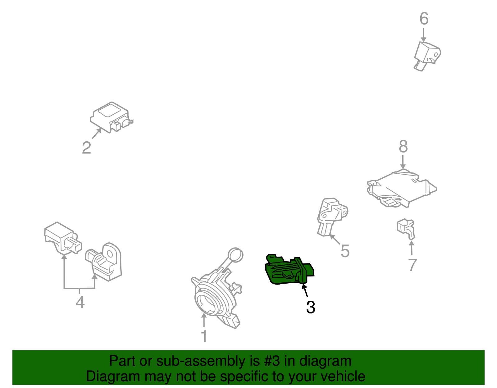 DA8Z-14B056-A - Passenger Discriminating Sensor 2013-2019 Ford Flex ...