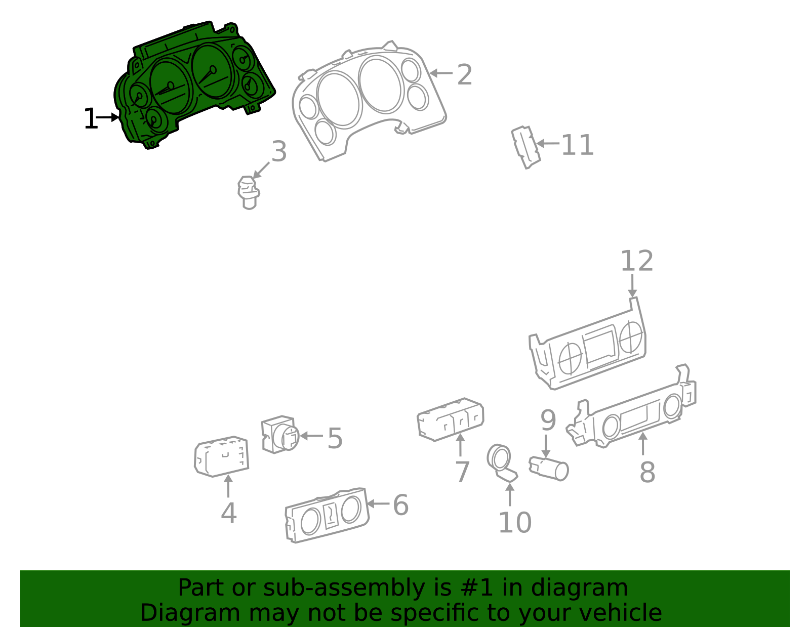 2009-2013 GM Inst Cluster 22838430 | Courtesy Parts
