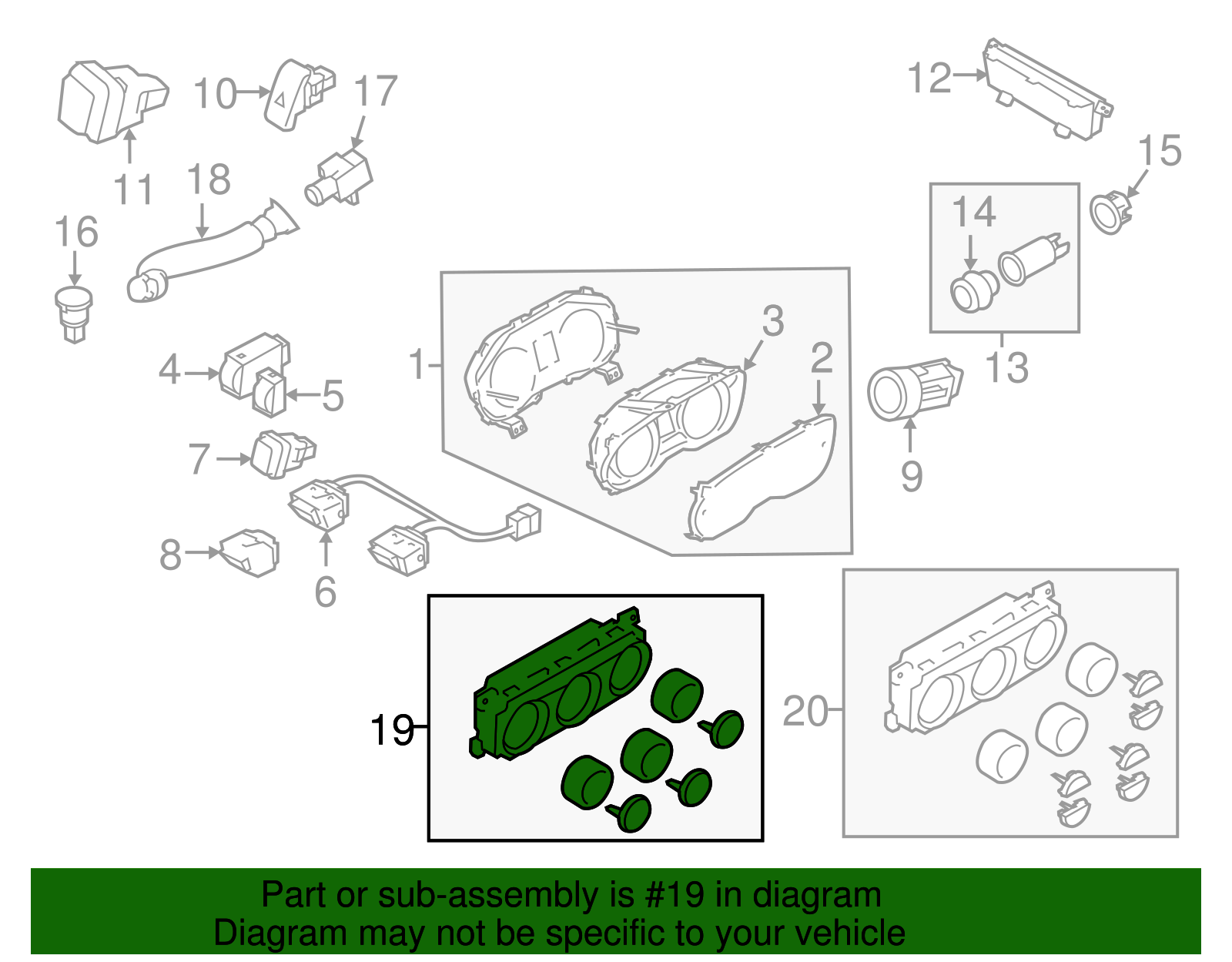 2016-2018 Subaru Forester Dash Control Unit 72311SG300 | OEM Parts Online