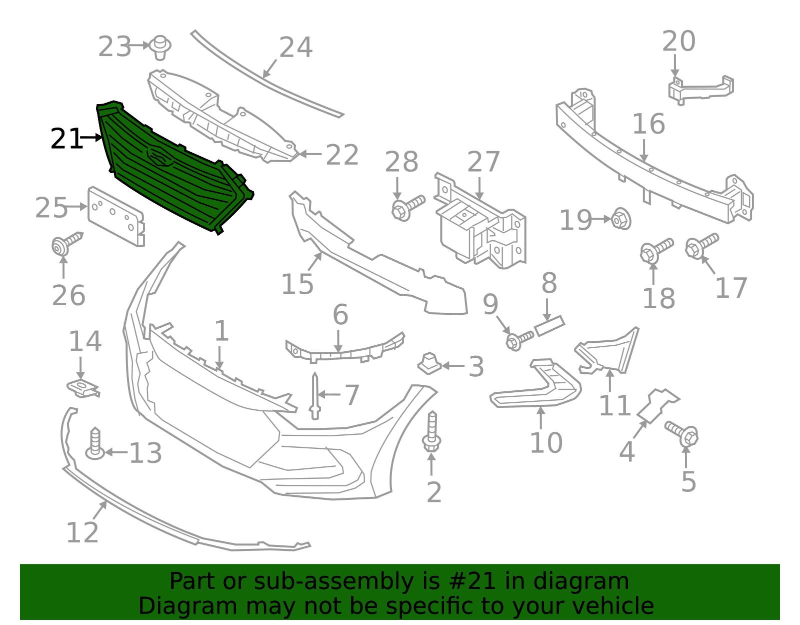 Hyundai - 86350-F3300 - Grille - 2017-2018 Hyundai Elantra | OEM ...