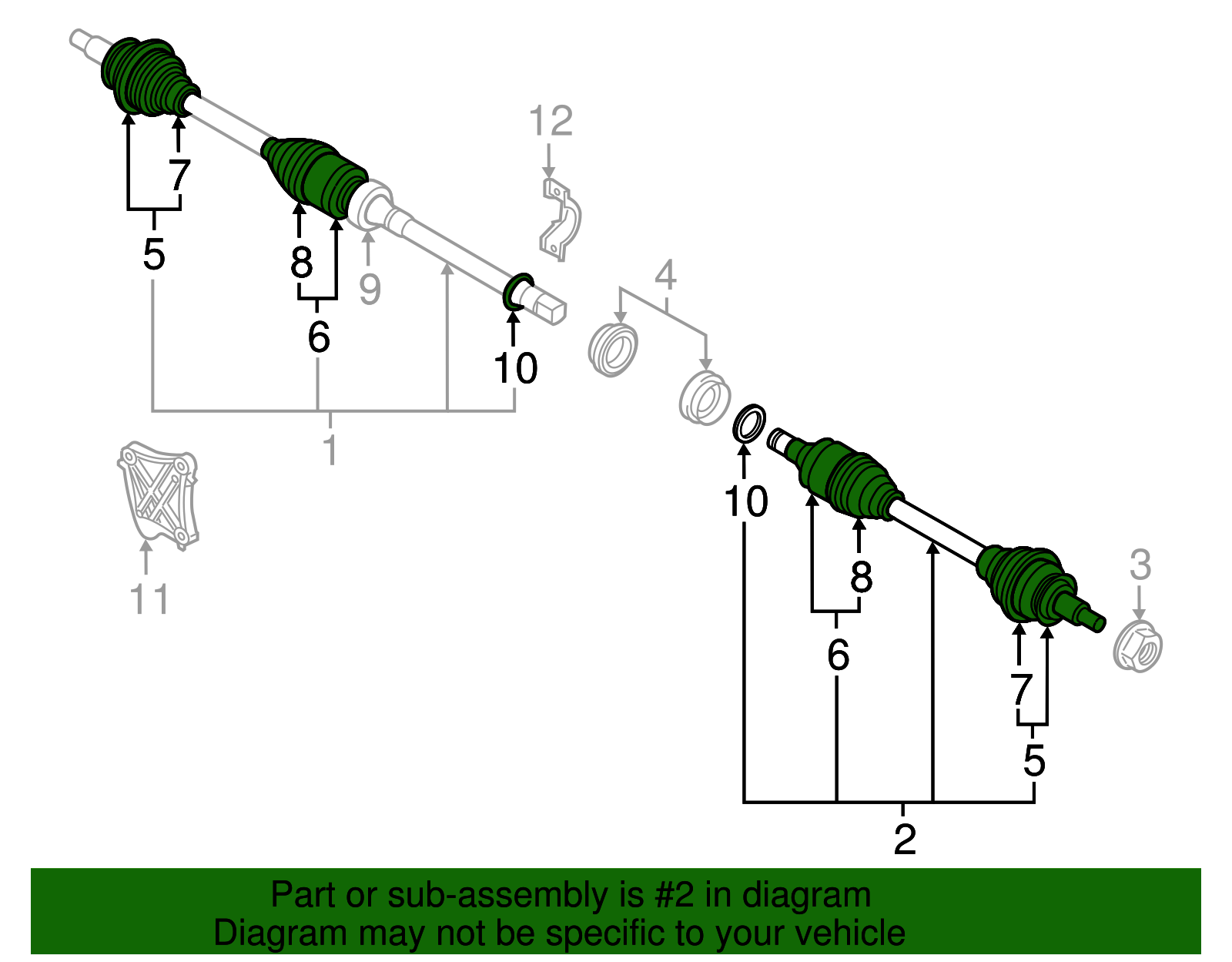 2016-2017 Toyota Axle Assembly 43420-WB003 | Lithia Toyota Parts