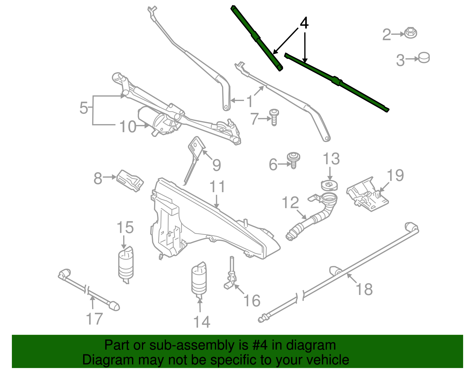 OEM BMW Wiper Blade Part# 61615a87c90 | BMW Parts Center
