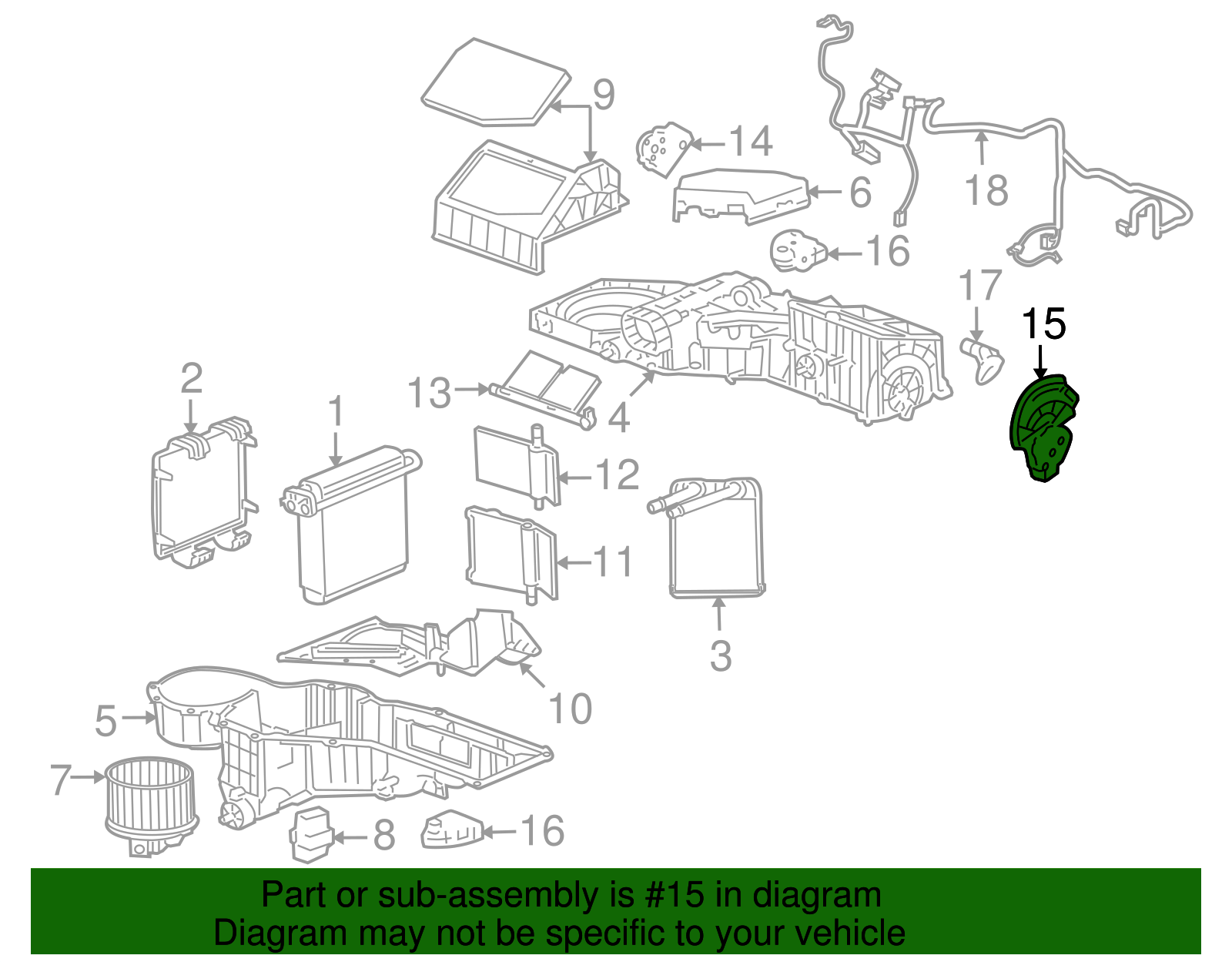 2003-2014 GM Heating and Air Conditioning Panel Mode Door Actuator ...