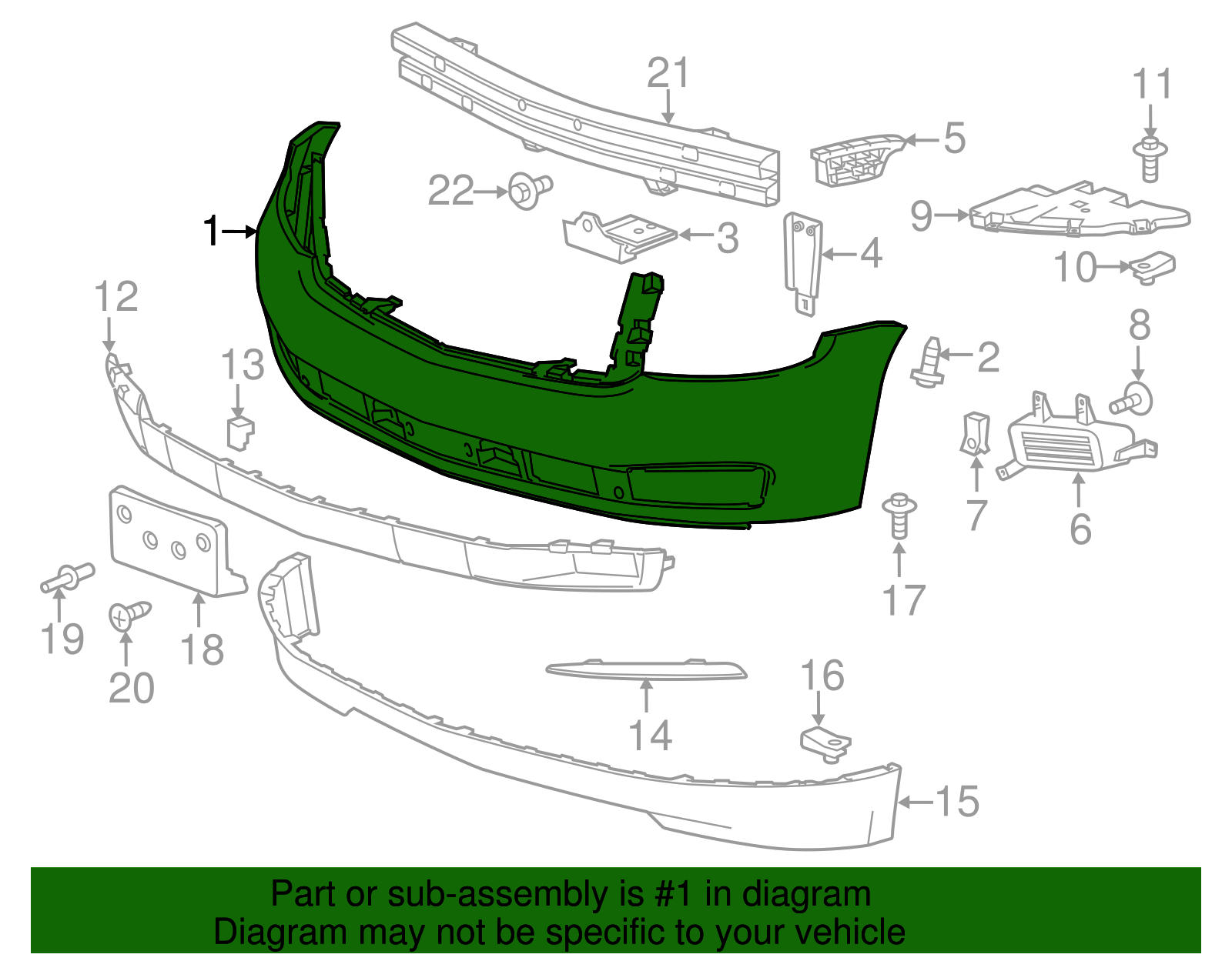 2015-2020 Chevrolet Front Upper Bumper Cover 84408066 | QuirkParts