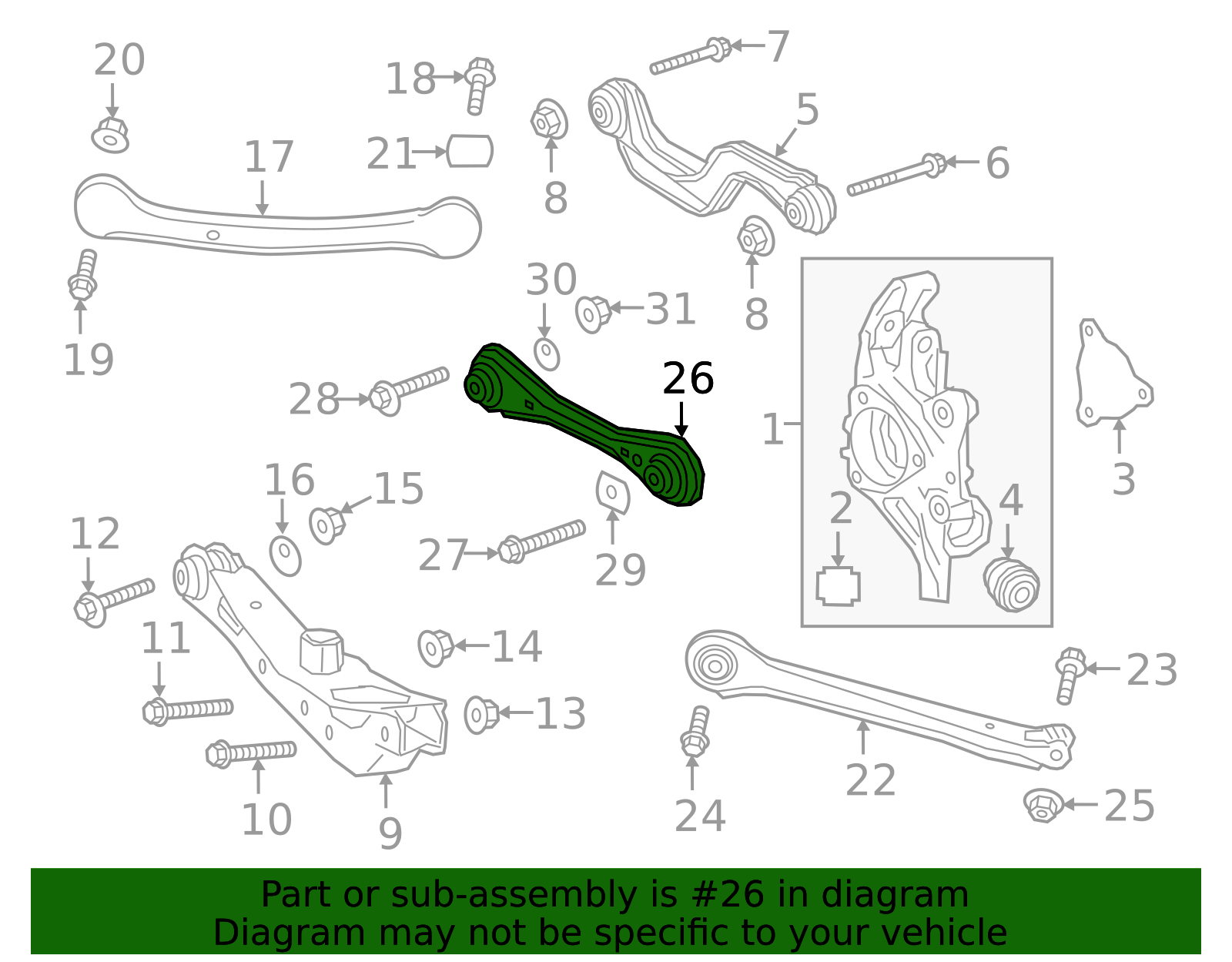 2017-2025 GM Rear Passenger Side Suspension Adjusting Link 22985457 ...
