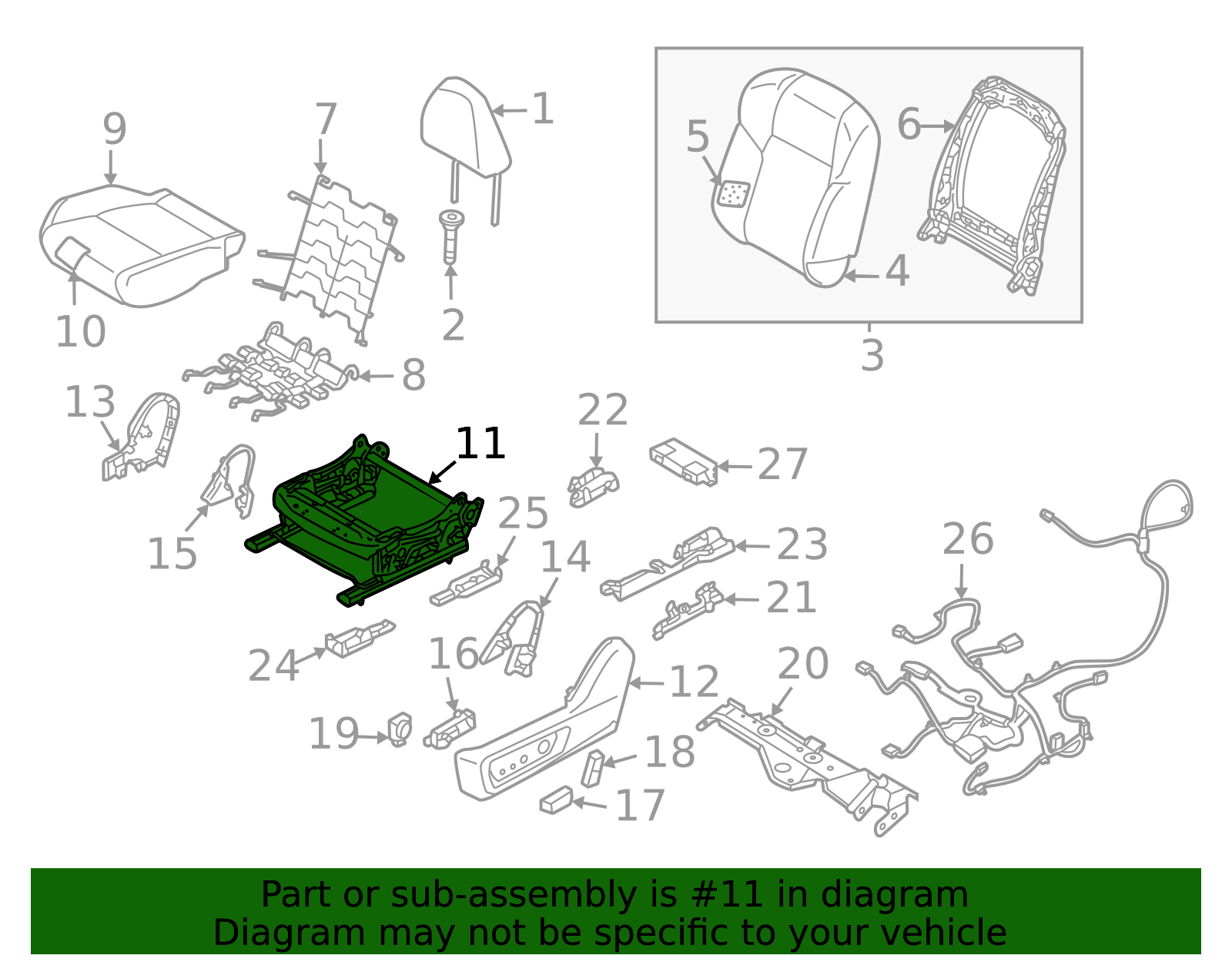 2021-2025 Nissan Cushion Frame 87351-6RD0A | Team Nissan Inc.