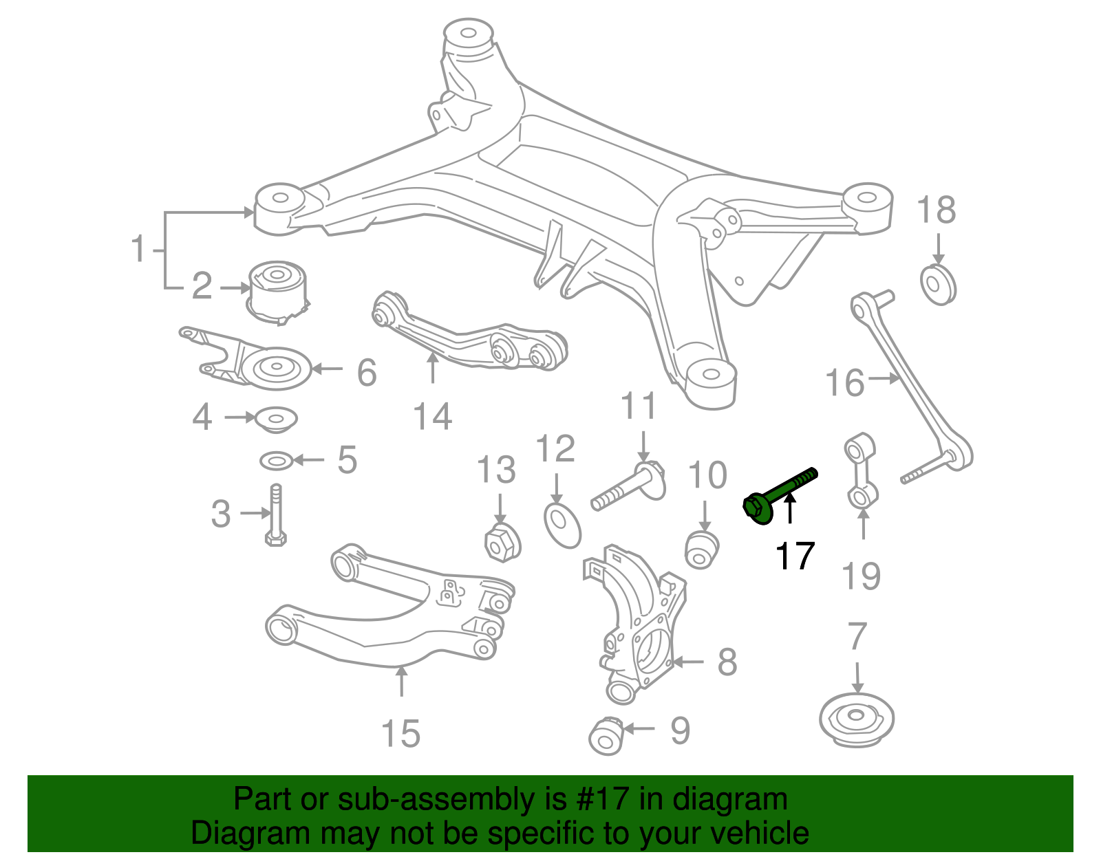 WHT-001-662 - Lateral Arm Adjust Bolt 2004-2010 Audi | Audi OEM Parts Guy