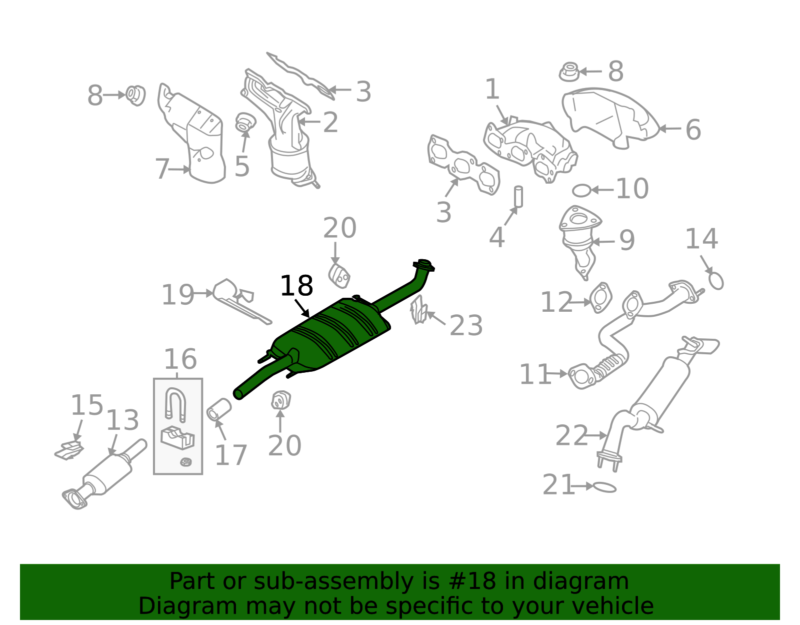 AL8Z-5230-B - Ford Muffler 2010-2012 Ford | Performance Auto Parts