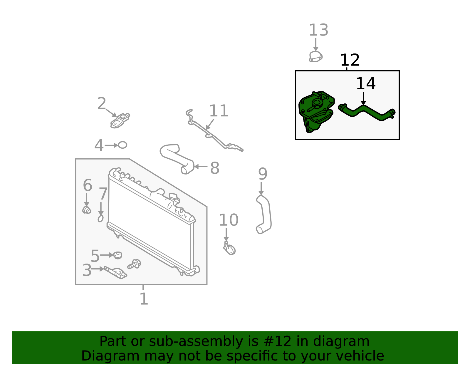 21132AA131 - 2002-2007 Subaru Impreza Engine Coolant Reservoir Water ...