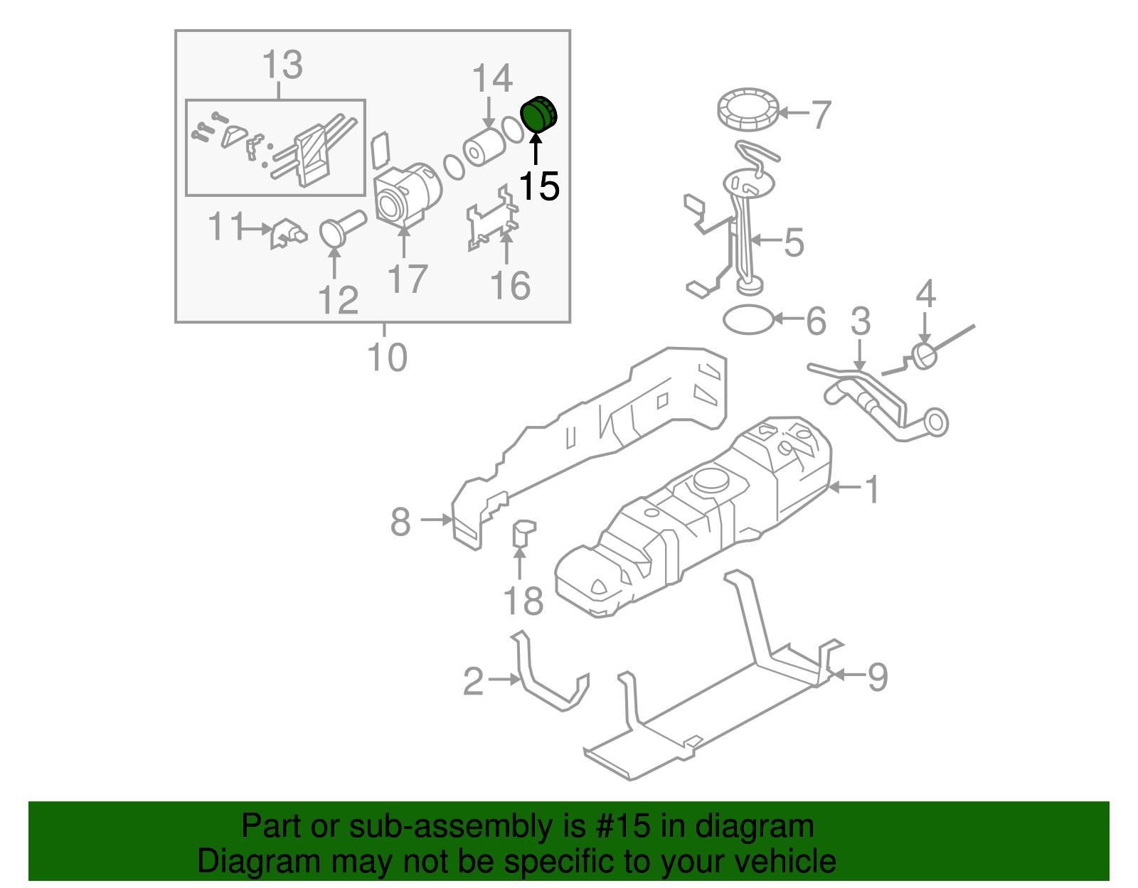 2008-2010 Ford | Filter Element Cap | 3C3Z-9G270-A | Walls' Ford Parts