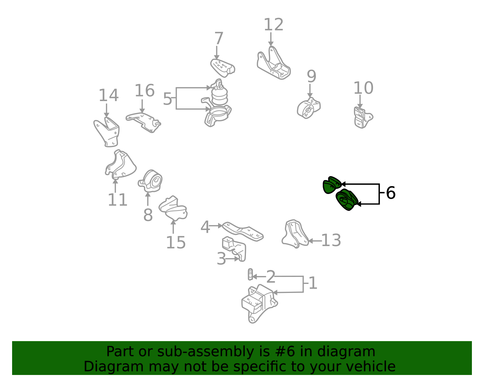 21830-2D000 - Trans Mount - 2001-2006 Hyundai Elantra | World OEM Parts ...