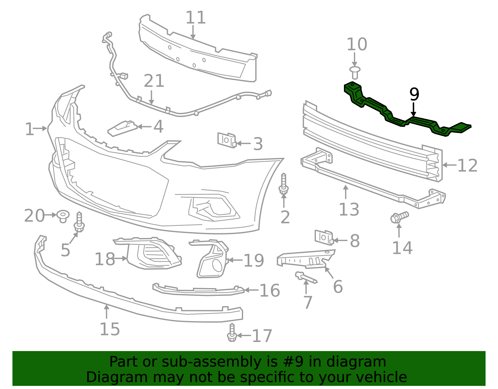 2017-2020 Chevrolet Sonic Front Grille Support Bracket 42389813 ...