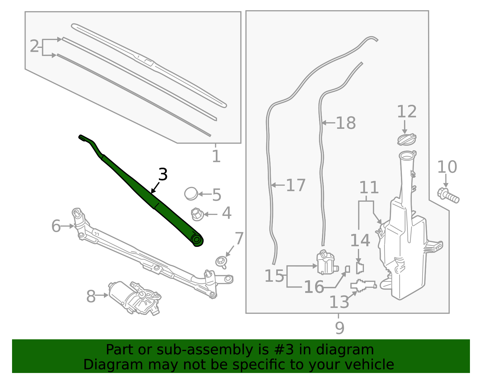 2020-2025 Hyundai Palisade Windshield Wiper Arm 98311-S8200 | QuirkParts