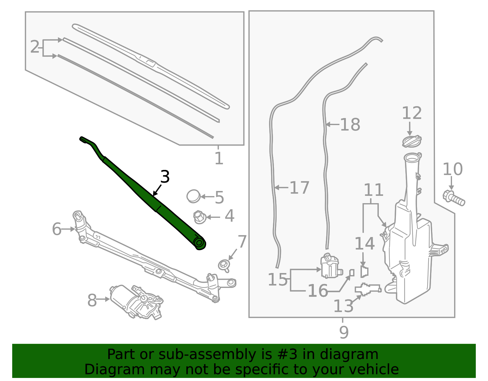 2020-2025 Hyundai Palisade Wiper Arm 98321-S8000 | MotorMotor