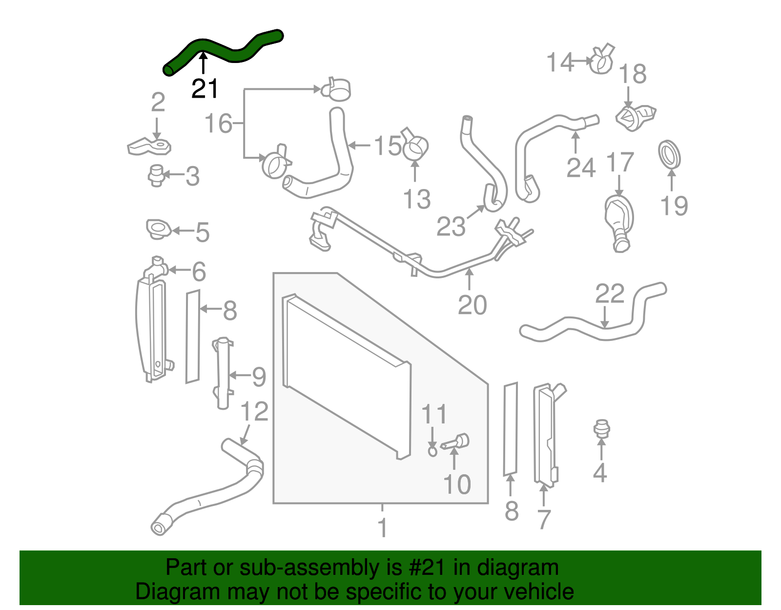 2003-2008 Toyota Corolla Heater Hose 87245-1E161 | Toyota Parts Center