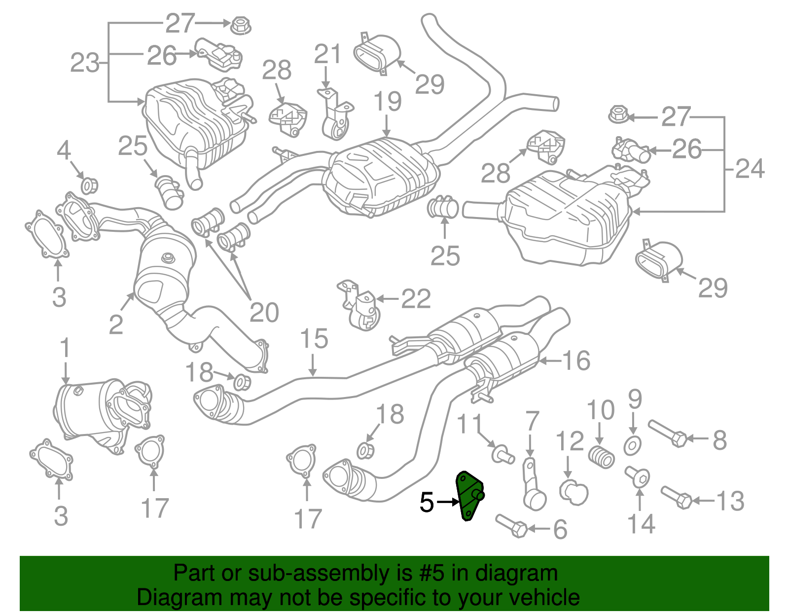 4H0-253-099-A - Exhaust System Hanger Bracket 2011-2018 Audi | Audi OEM ...