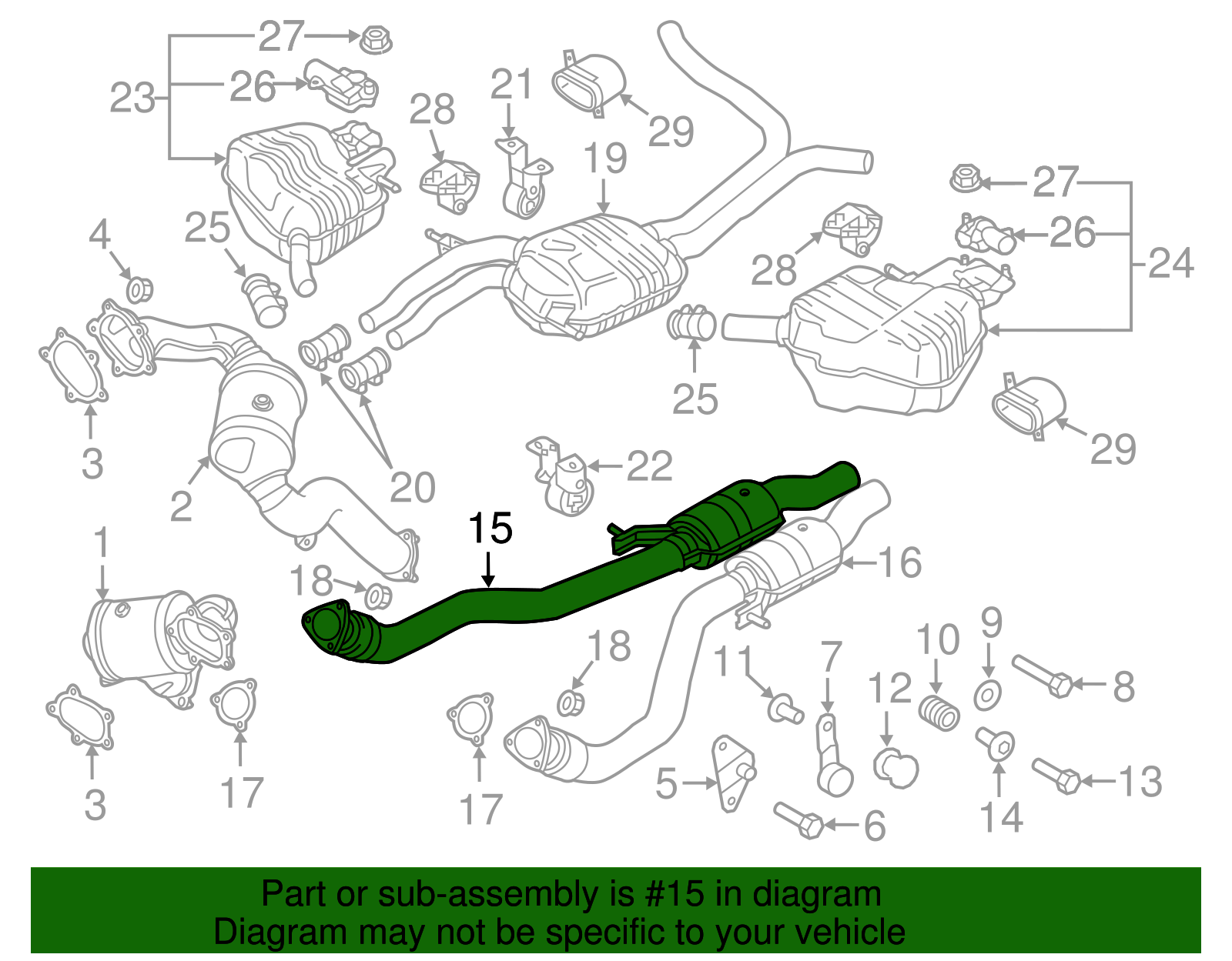 4G0-254-350-K - Muffler & Pipe 2013-2018 Audi | Audi OEM Parts Guy