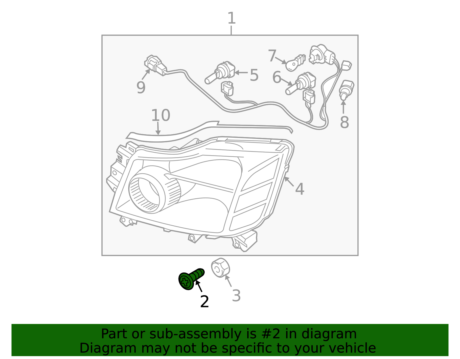 2004-2015 Nissan Headlamp Assembly Bolt 01461-0006U | Nissan Parts Plus