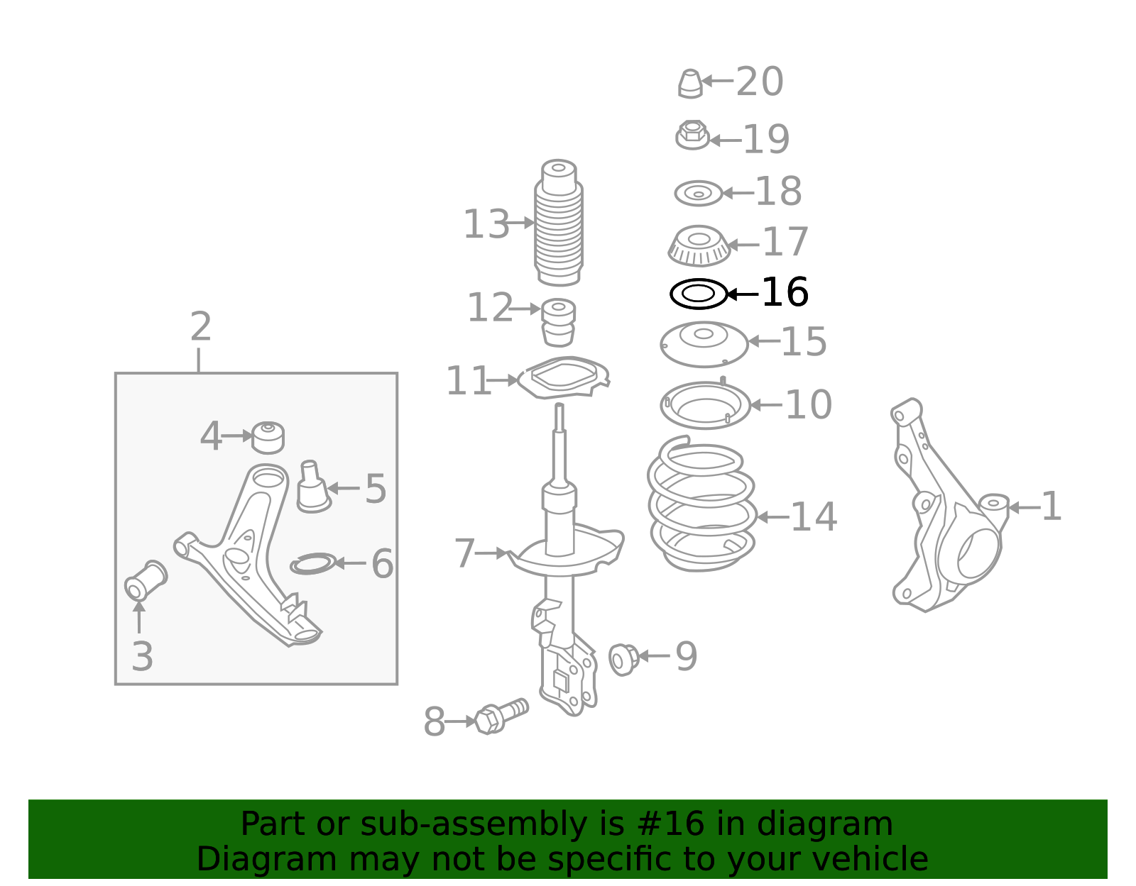 54612-07000 - Kia Strut Bearing 2010-2013 Kia Soul | Performance Auto Parts