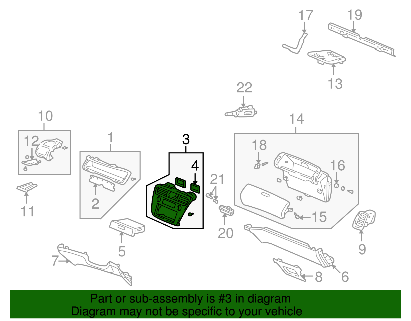 77250-S84-A01ZA - Center Bezel 1998-2000 Honda Accord | Honda Parts Online