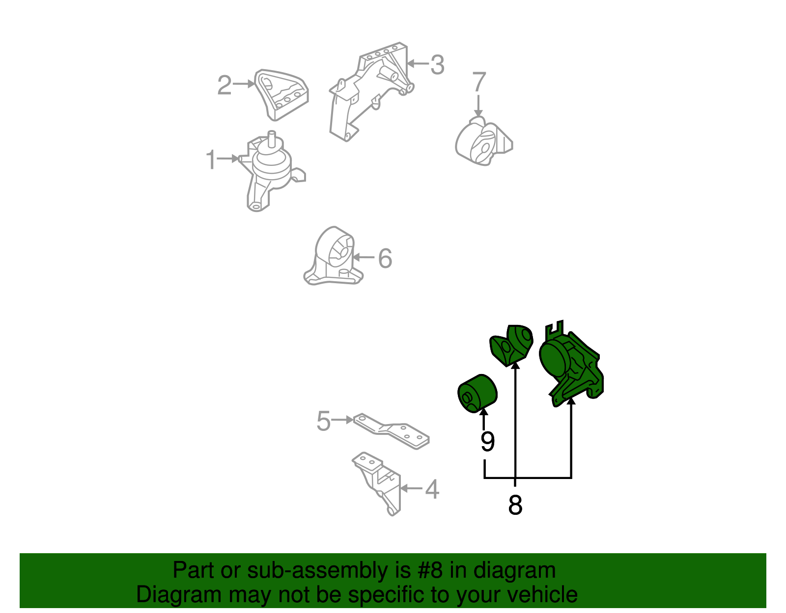 Genuine Trans Mount Bracket for 2005-2009 Hyundai Tucson | Part# 21830 ...