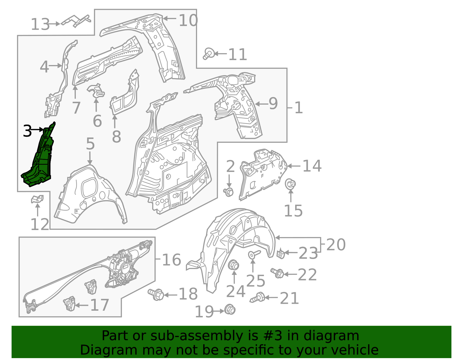 64720-THR-315ZZ - 2018-2024 Honda Odyssey - Extension L Rear Wheel Arch ...