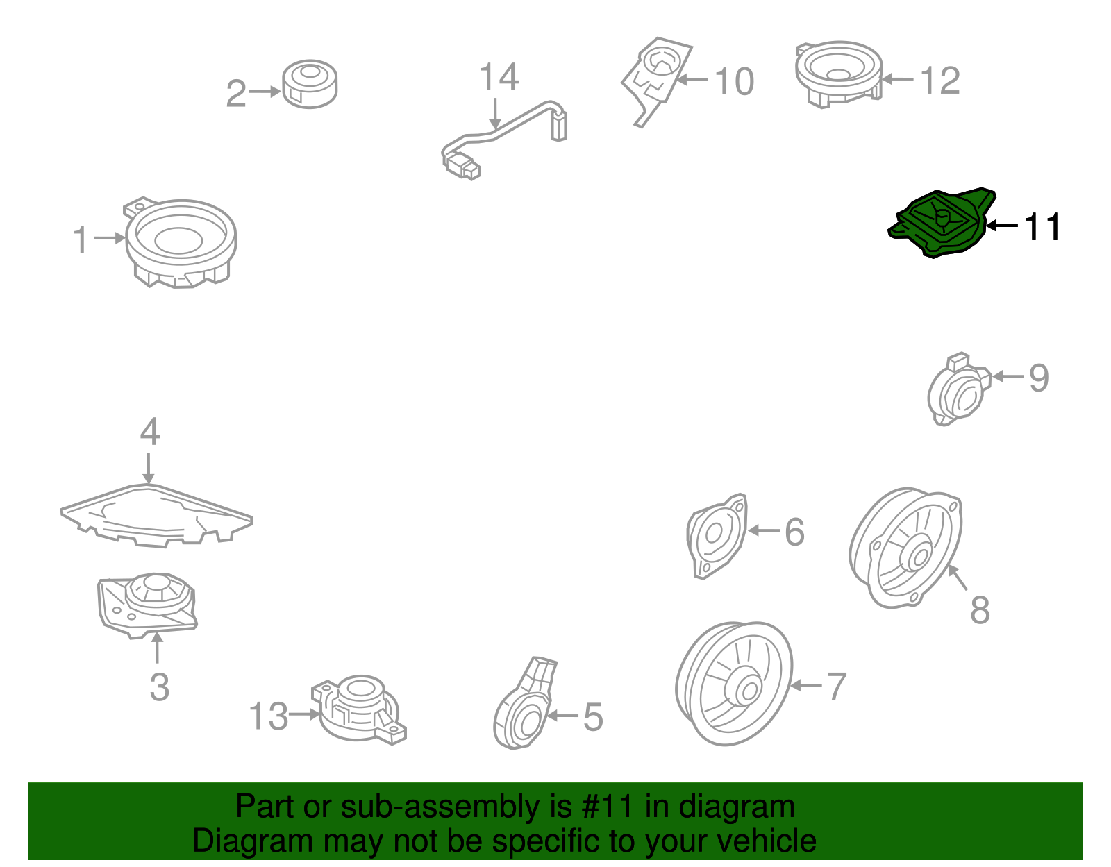 8W5-035-412-A - Pkg Tray Speaker 2017-2025 Audi | Audi OEM Parts Guy