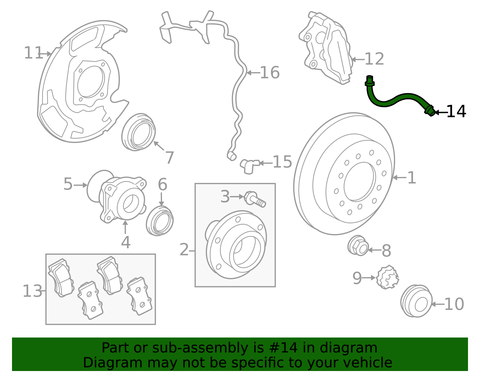 2013-2021 Toyota Land Cruiser Brake Hose 90947-02G83 | Bam Wholesale Parts