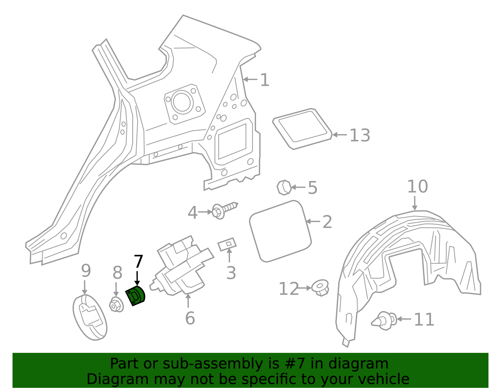 77377-12110 - Fuel Filler Door Lock Actuator Clip 2019-2025 Toyota ...