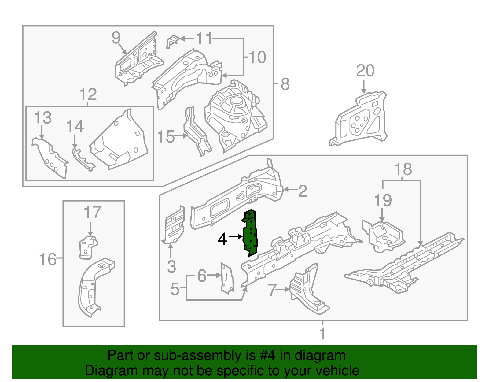 2014-2022 Mitsubishi Vertical Support 5215A424 | Mitsubishi Parts ...