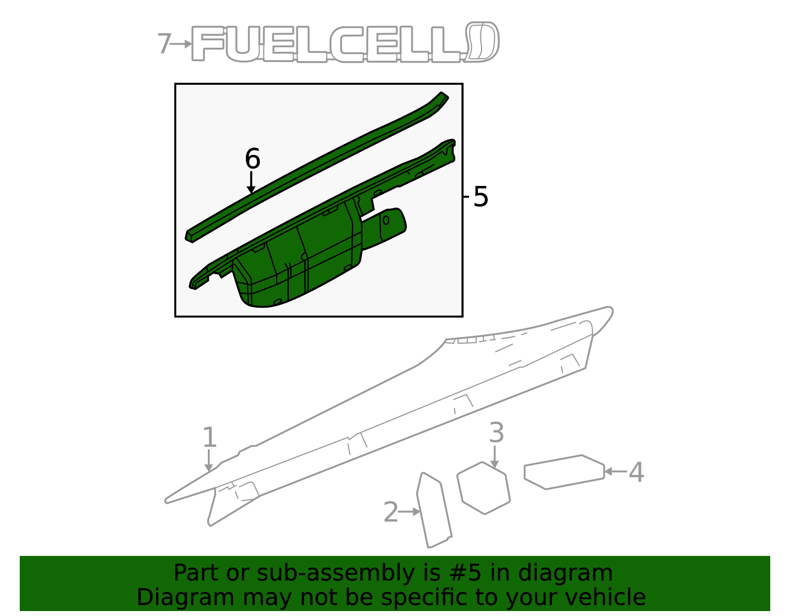 2016-2020 Toyota Mirai Upper Reinforced 53807-62010 | Toyota Parts Center