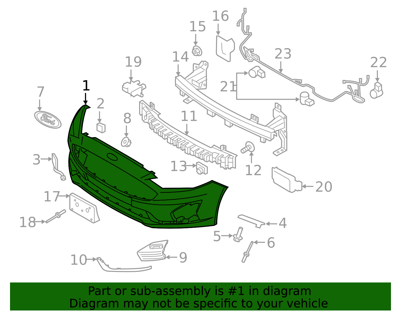 Genuine OEM Ford Part - Bumper Cover KS7Z-17D957-SAPTM | Genuine OEM ...